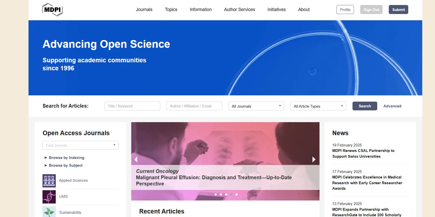 MDPI-Publisher of Open Access Journals